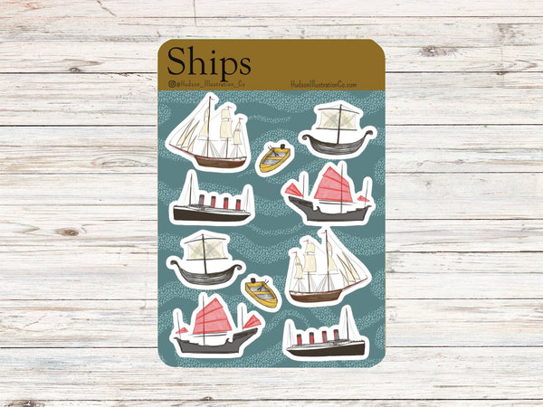 Ships - Matte Kiss Cut Sticker Sheet – Hudson Illustration Co